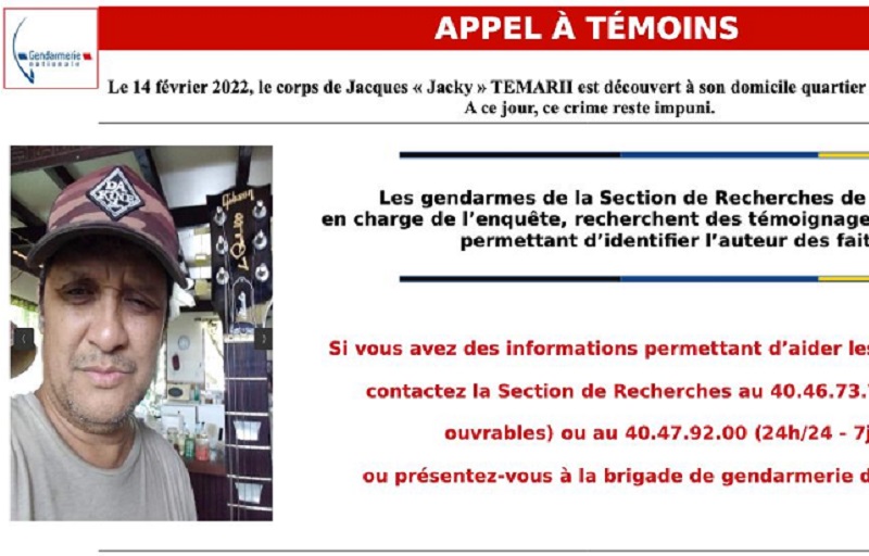 Appel à témoin dans le cadre d’un meurtre non élucidé à Moorea - Radio1 ...
